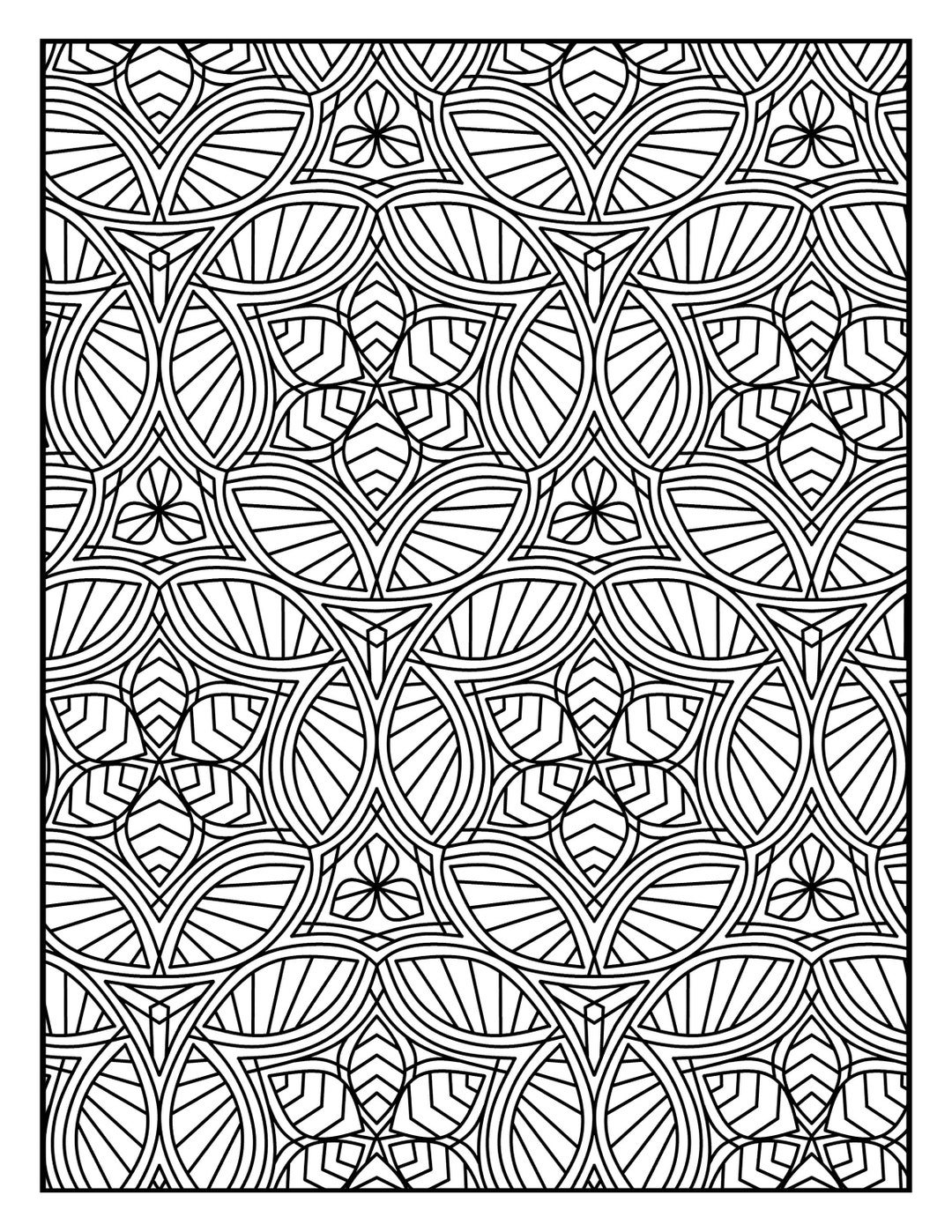 Coloring Page Geometric Repeating Pattern 2760 Printable - Etsy