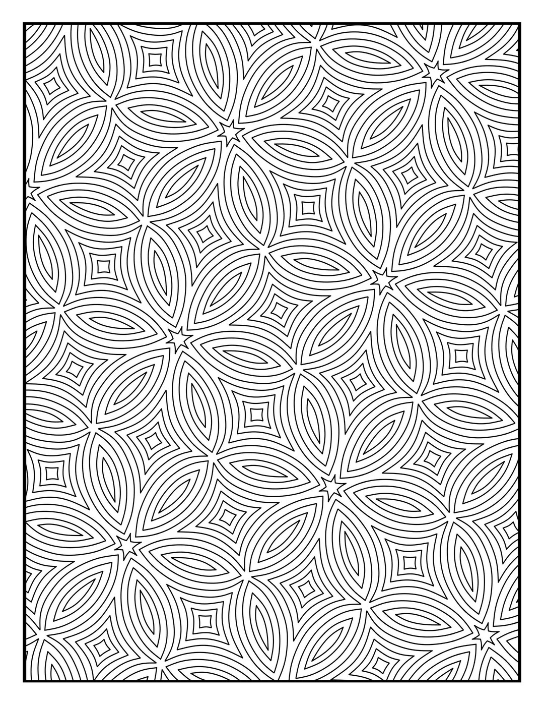 Coloring Page Floral Mandala Flower Geometric Repeating Pattern UA5 ...