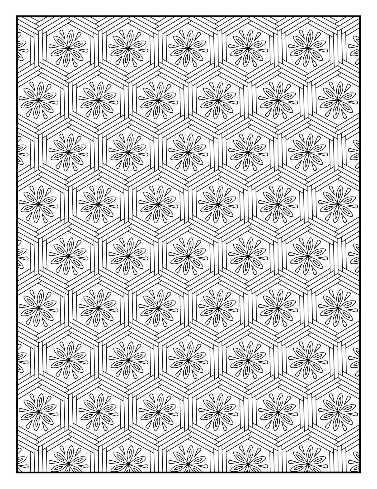 Coloring Page Geometric Repeating Pattern 2666-2 Printable - Etsy