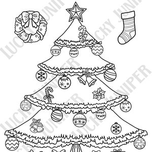 Christmas Countdown Tree Printable Coloring Pages, Holiday - Etsy