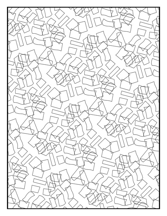 Coloring Page Geometric Squares Rectangles Repeating Pattern - Etsy