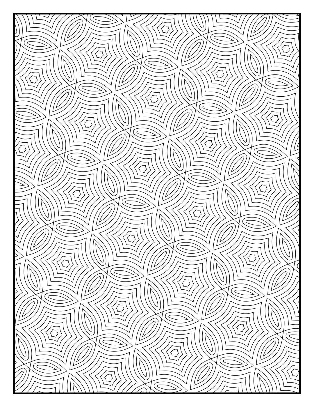 Coloring Page Floral Mandala Flower Geometric Repeating - Etsy