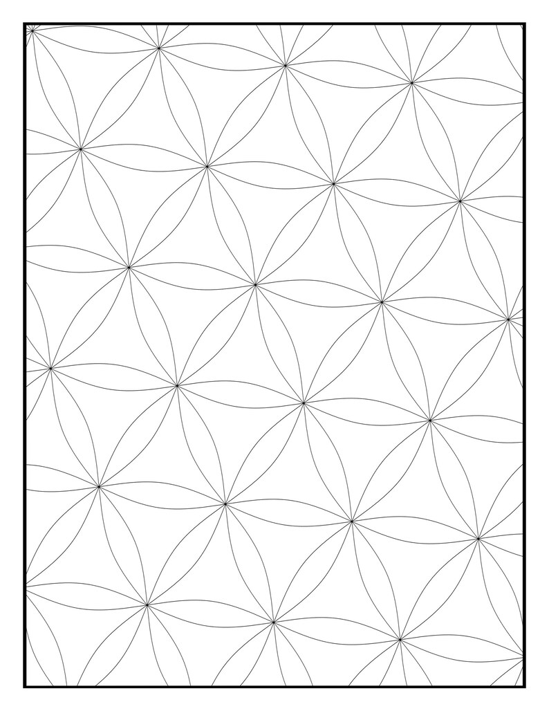 Coloring Page Floral Simple Geometric Quilt Repeating Pattern - Etsy