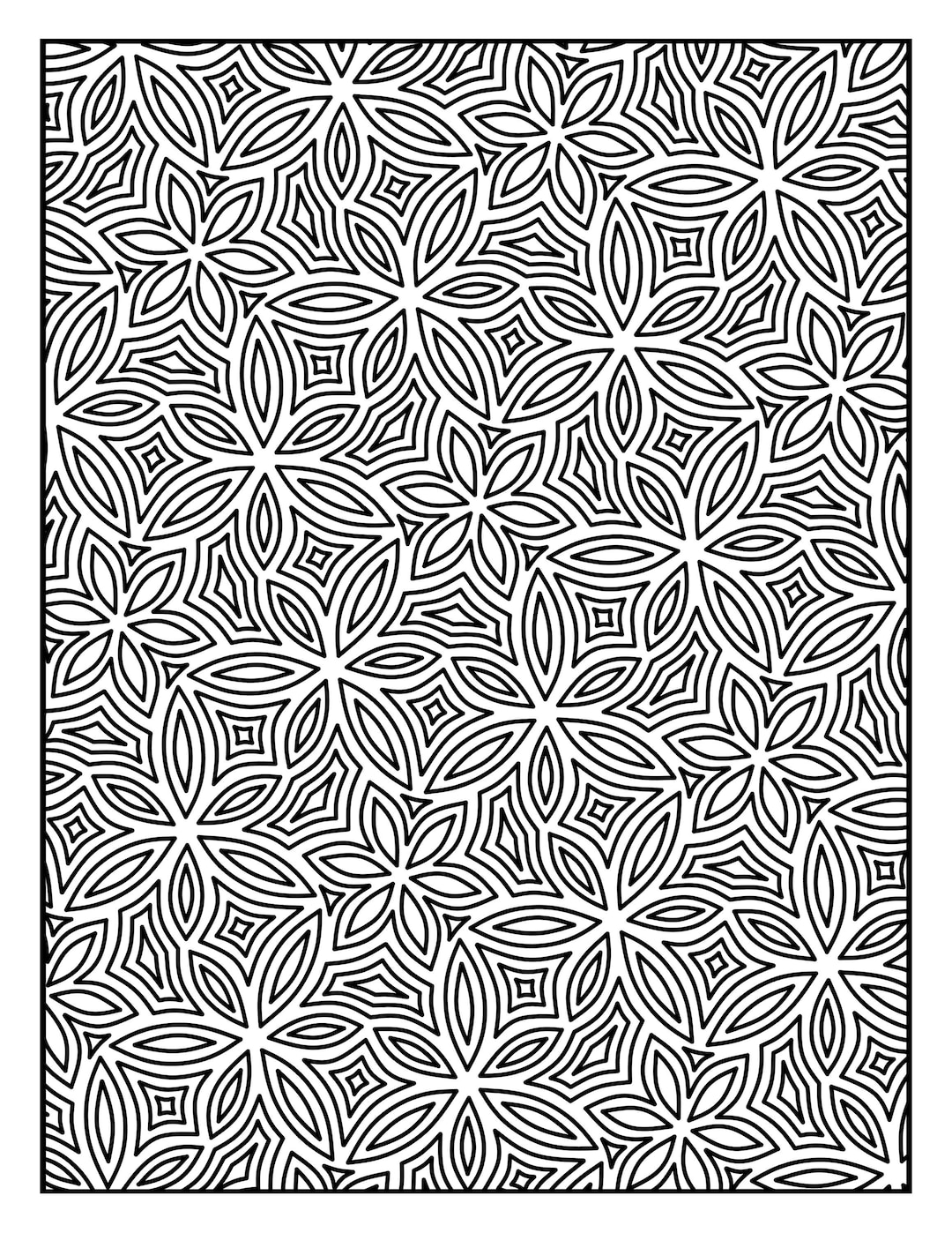 Coloring Page Geometric Repeating Pattern 2677 Printable - Etsy
