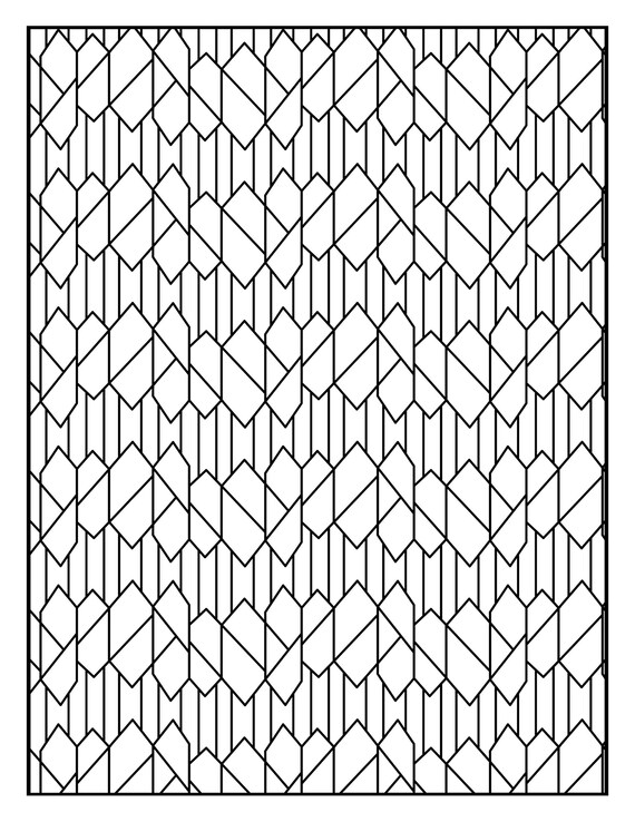 Coloring Page Geometric Lines Squares Rectangles Repeating - Etsy