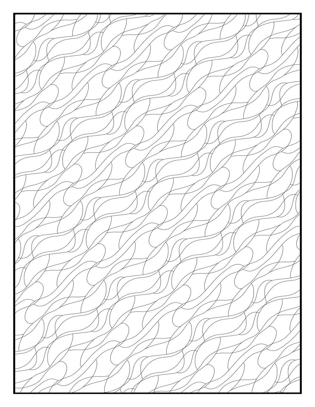 Coloring Page Waves Geometric Kaleidoscope Simple Repeating Pattern ...
