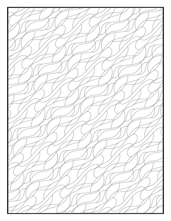 Coloring Page Waves Geometric Kaleidoscope Simple Repeating - Etsy