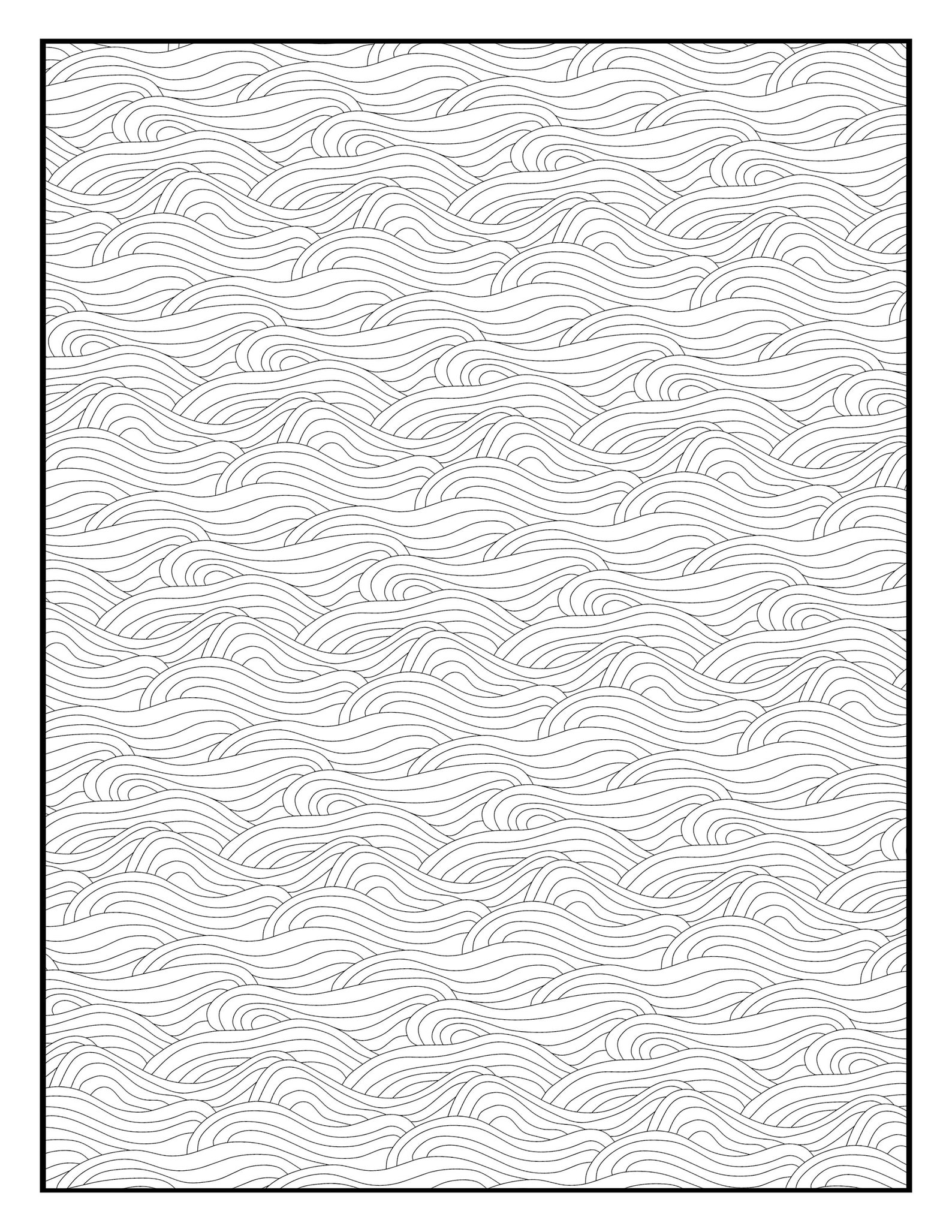 Coloring Page Waves Geometric Kaleidoscope Simple Repeating Pattern ...