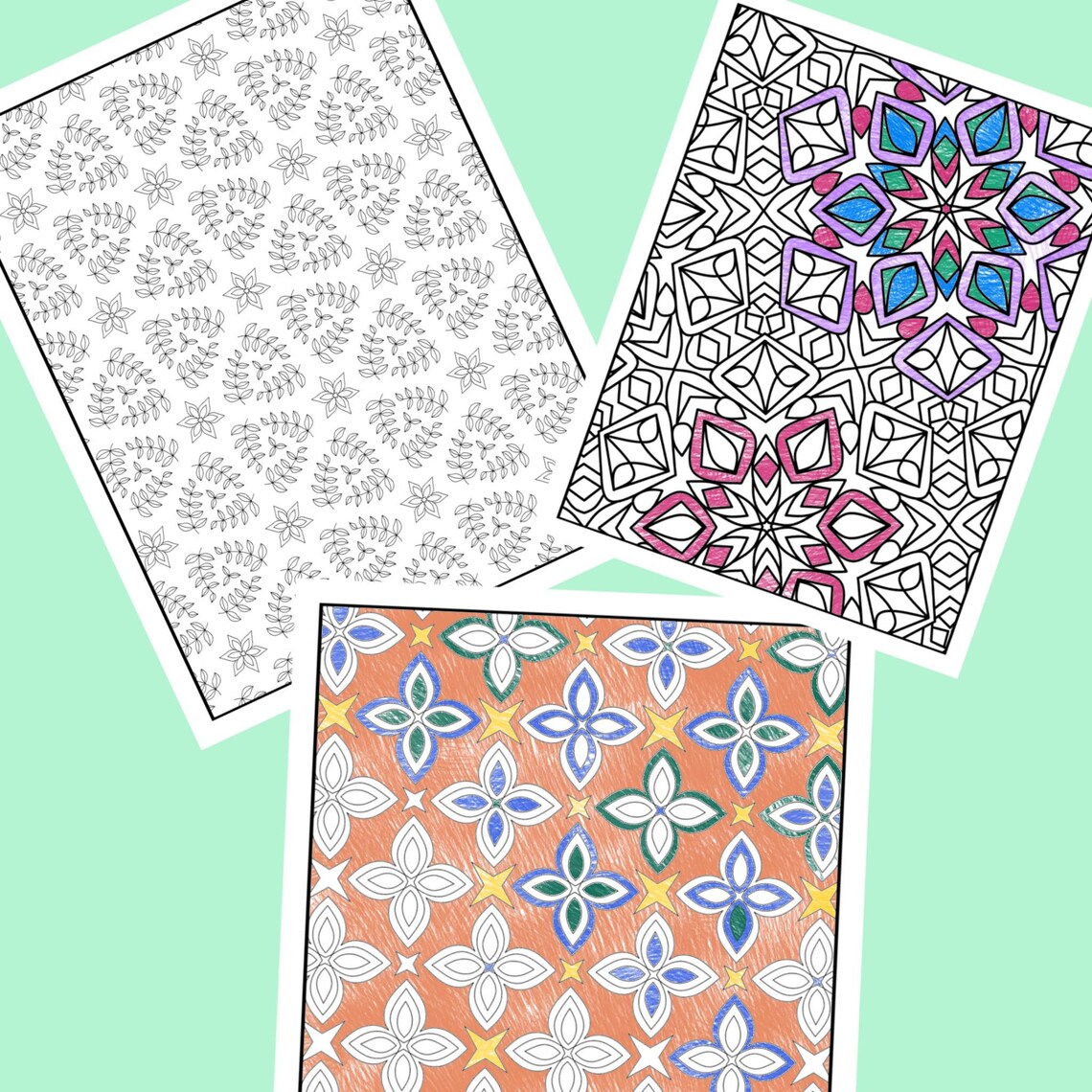 Coloring Pages Printable Digital Download Adult Repeating Patterns ...