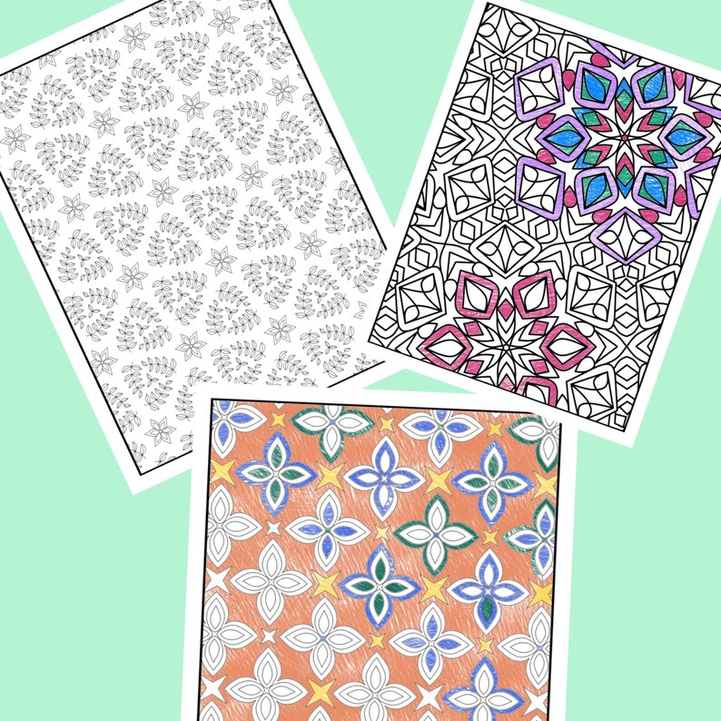 Coloring Pages Printable Digital Download Adult Repeating Patterns ...