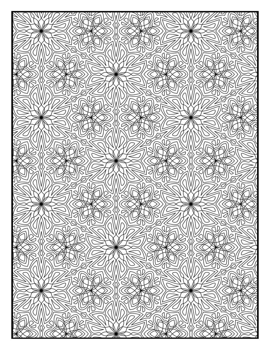 Coloring Page Geometric Repeating Pattern 2763 Printable - Etsy