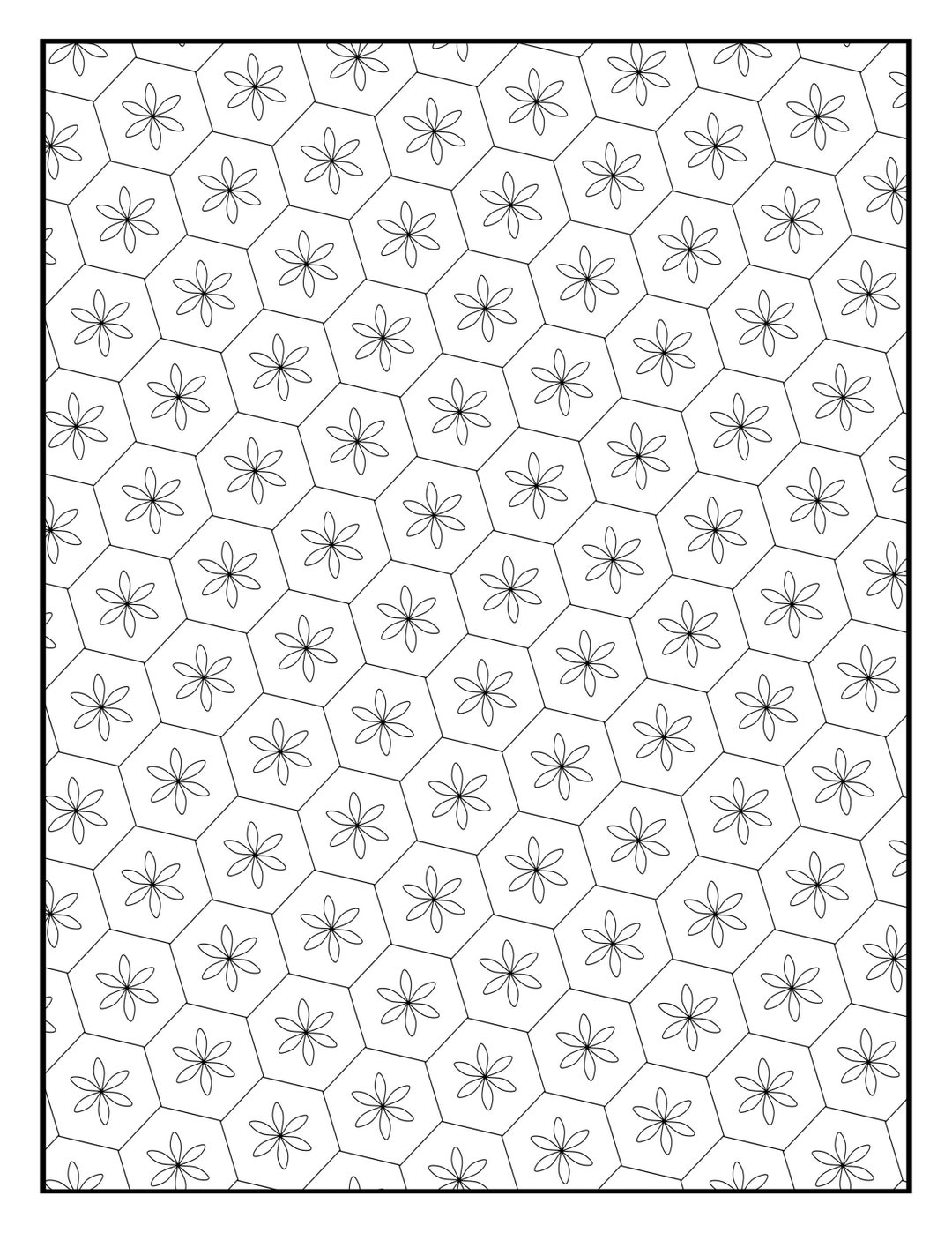 Coloring Page Geometric Repeating Pattern 2638 Printable - Etsy