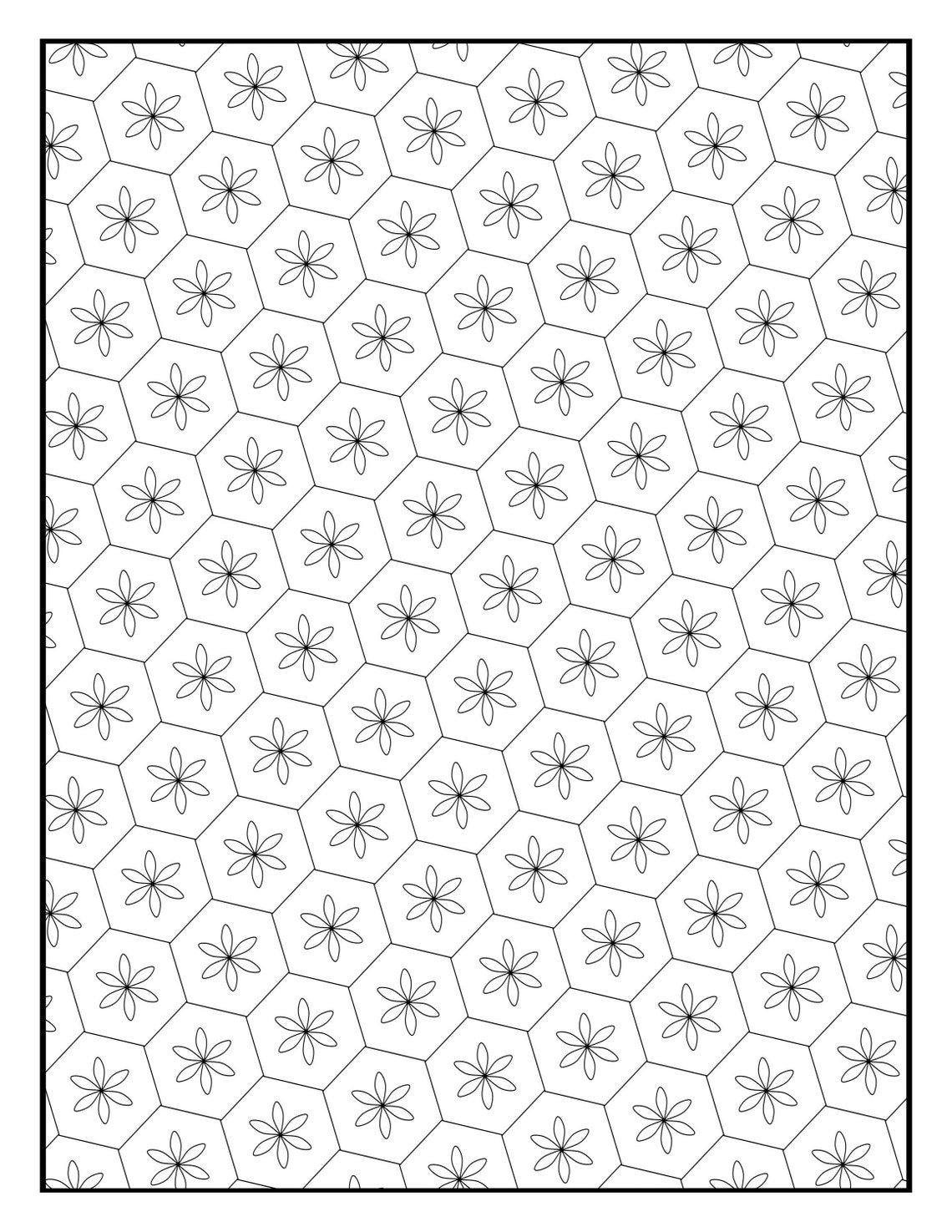 Coloring Page Geometric Repeating Pattern 2638 Printable - Etsy