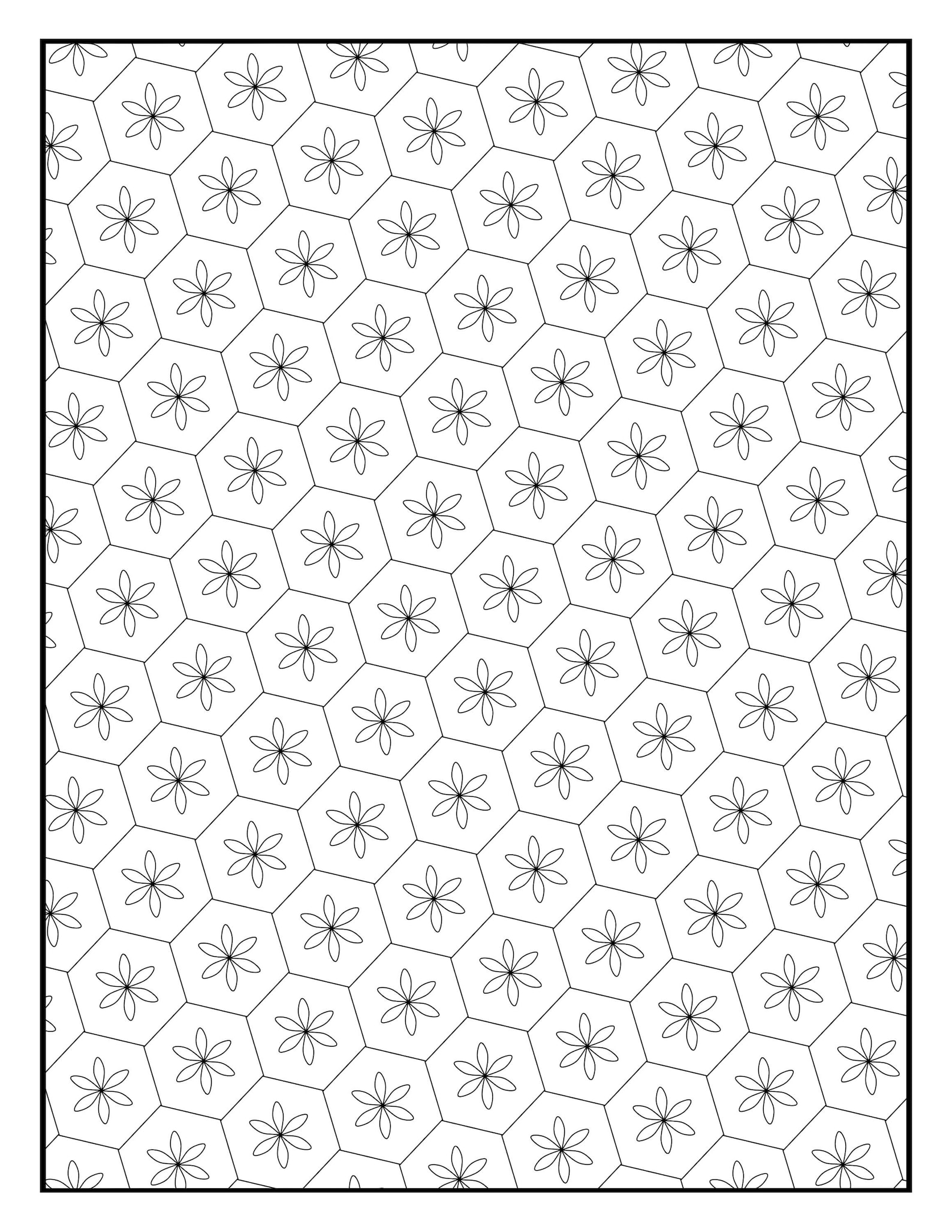 Coloring Page Geometric Repeating Pattern 2638 Printable - Etsy