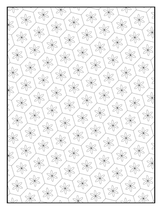 Coloring Page Geometric Repeating Pattern 2638 - Etsy