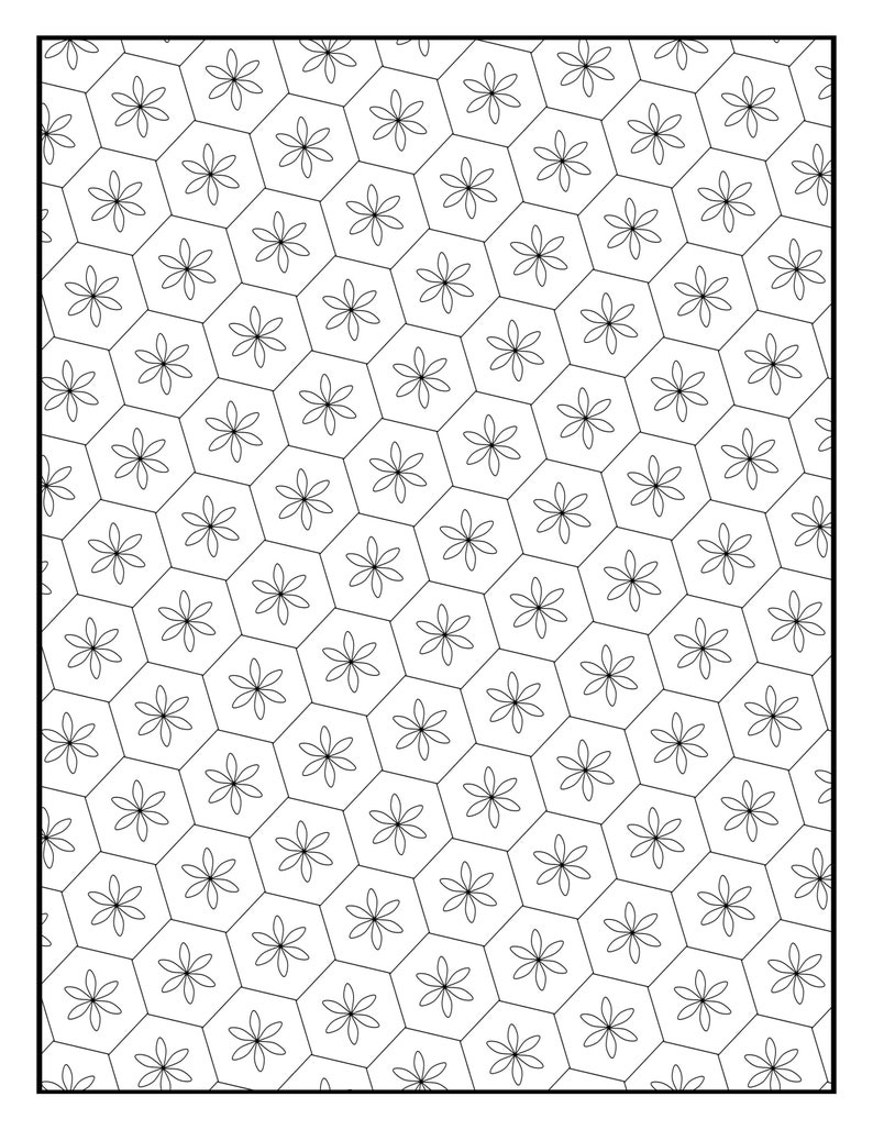 Coloring Page Geometric Repeating Pattern 2638 Printable - Etsy