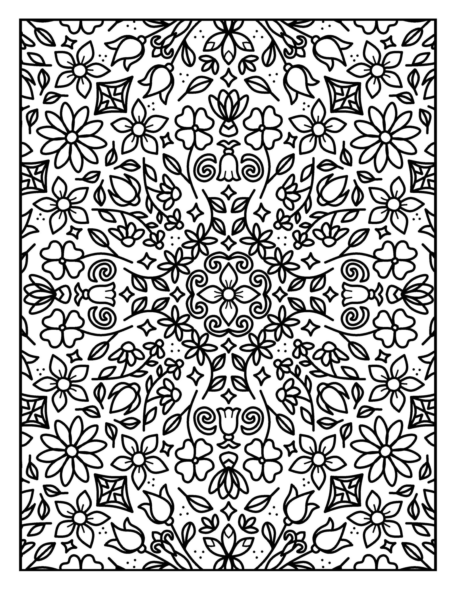 Coloring Page Geometric Repeating Pattern 2804 Printable - Etsy