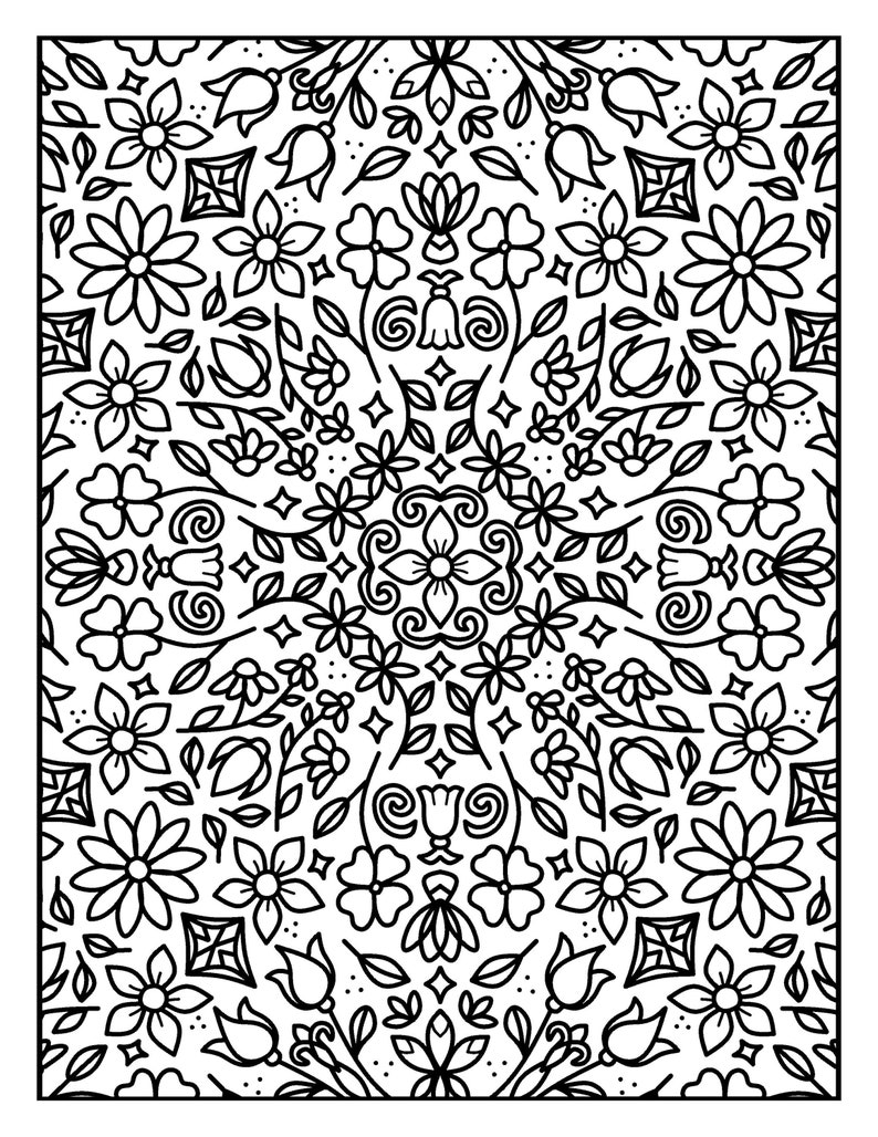 Coloring Page Geometric Repeating Pattern 2804 Printable - Etsy