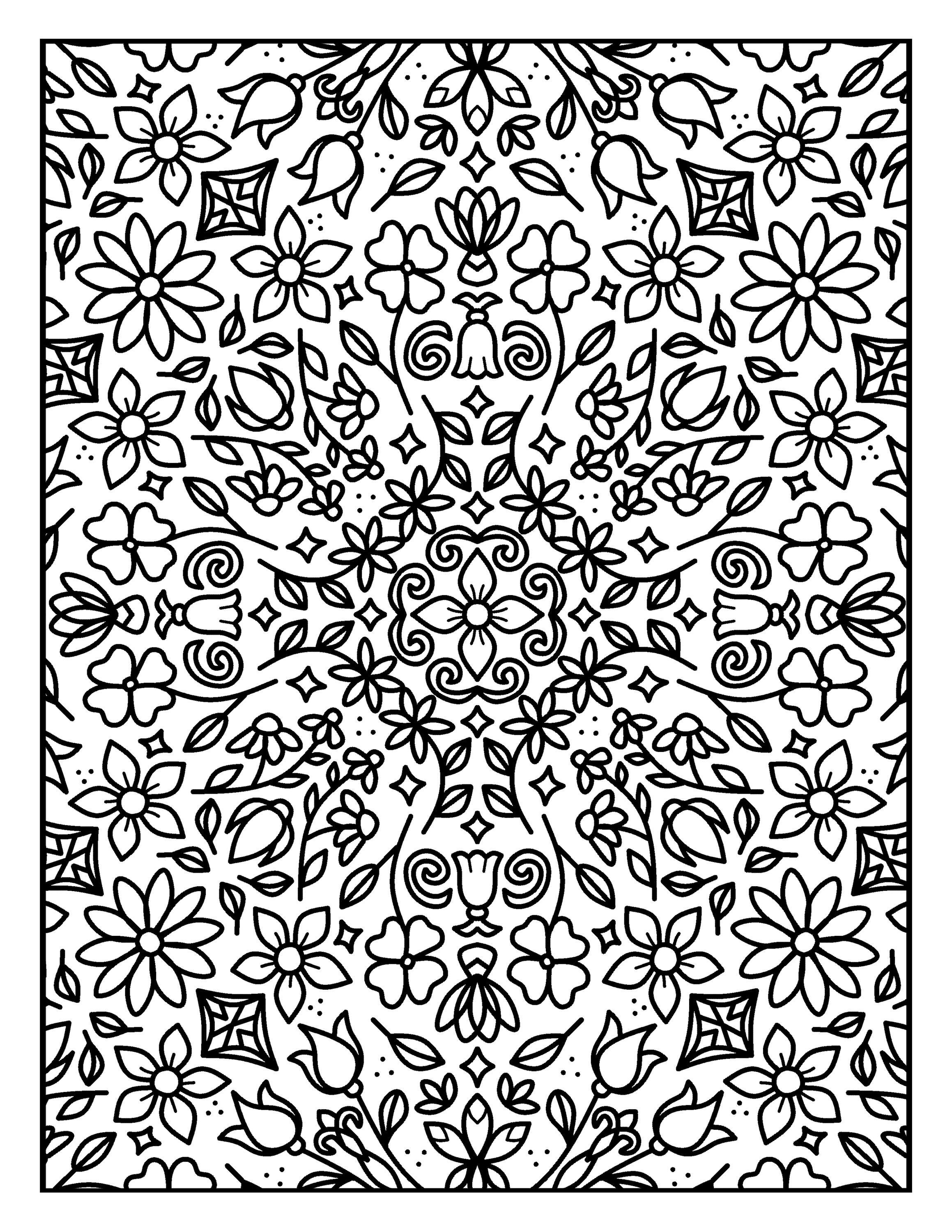 Coloring Page Geometric Repeating Pattern 2804 Printable - Etsy
