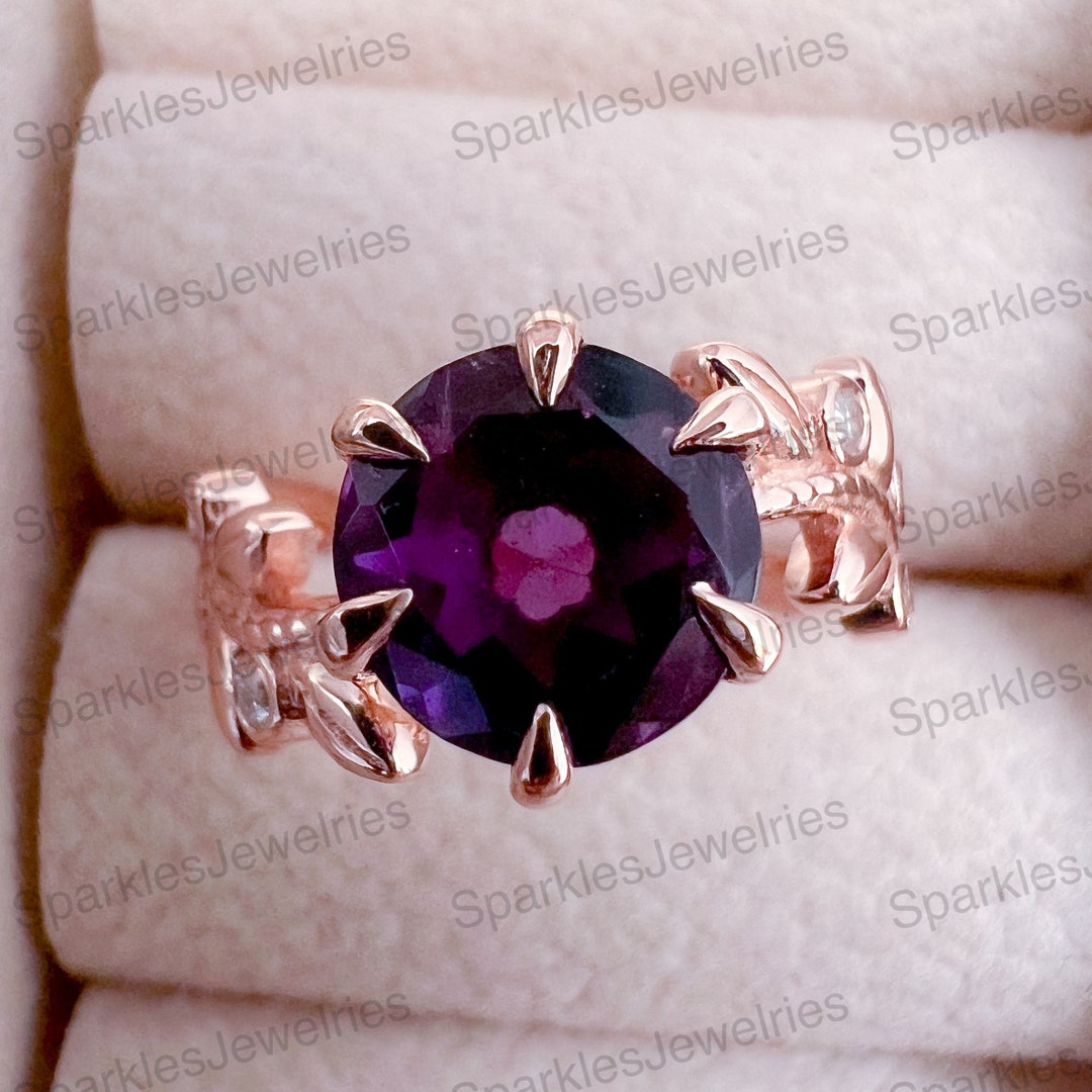 Natural Amethyst Engagement Ring for Women Engagement Ring Nature ...