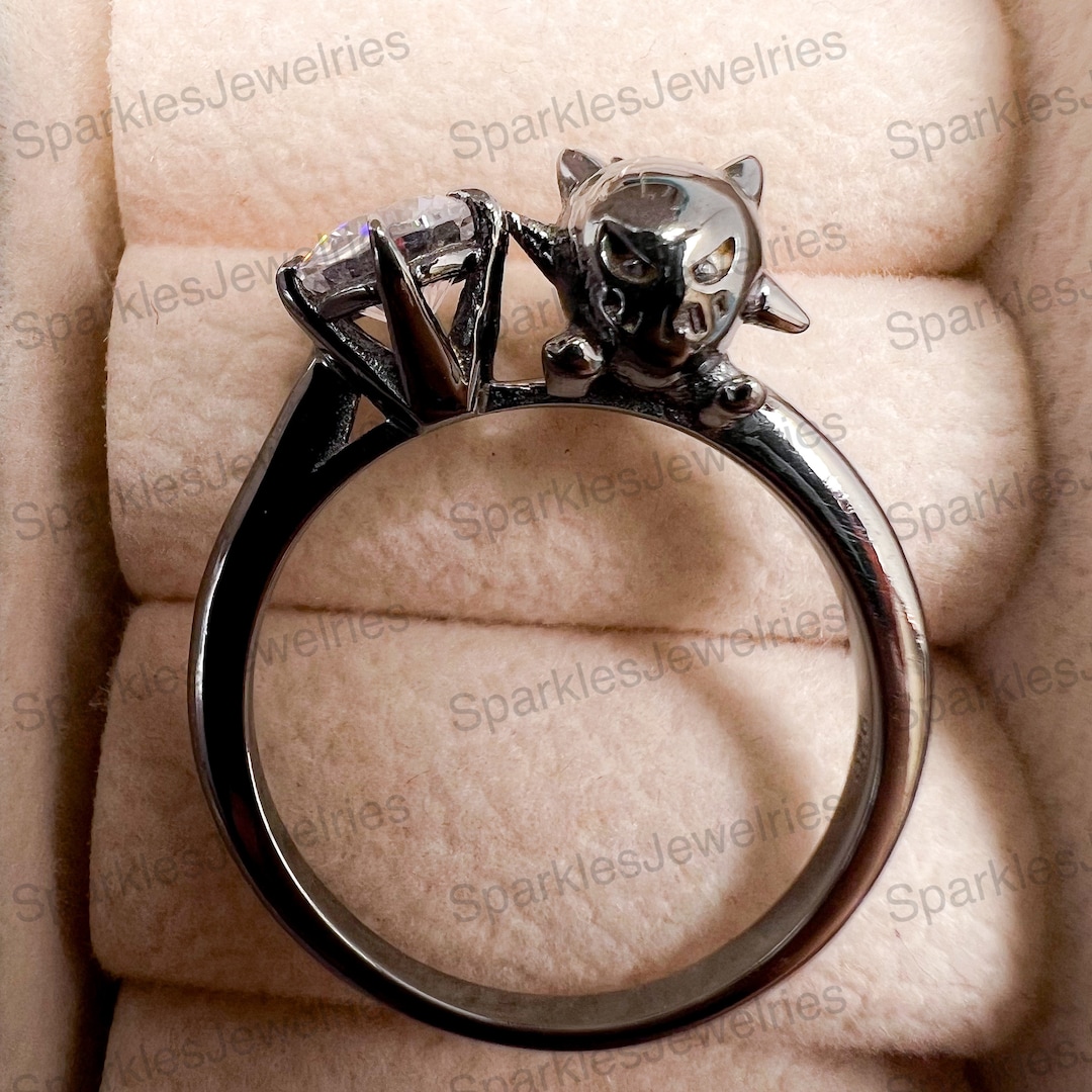 Pokemon Gengar Ring-gengar Ring-925 Sterling Silver Ring-pokemon Ring ...