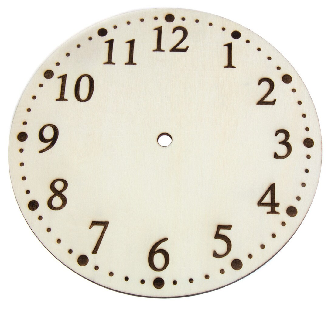Round WOODEN Clock Base With Numbers to Be Decorated in a Round Circle ...