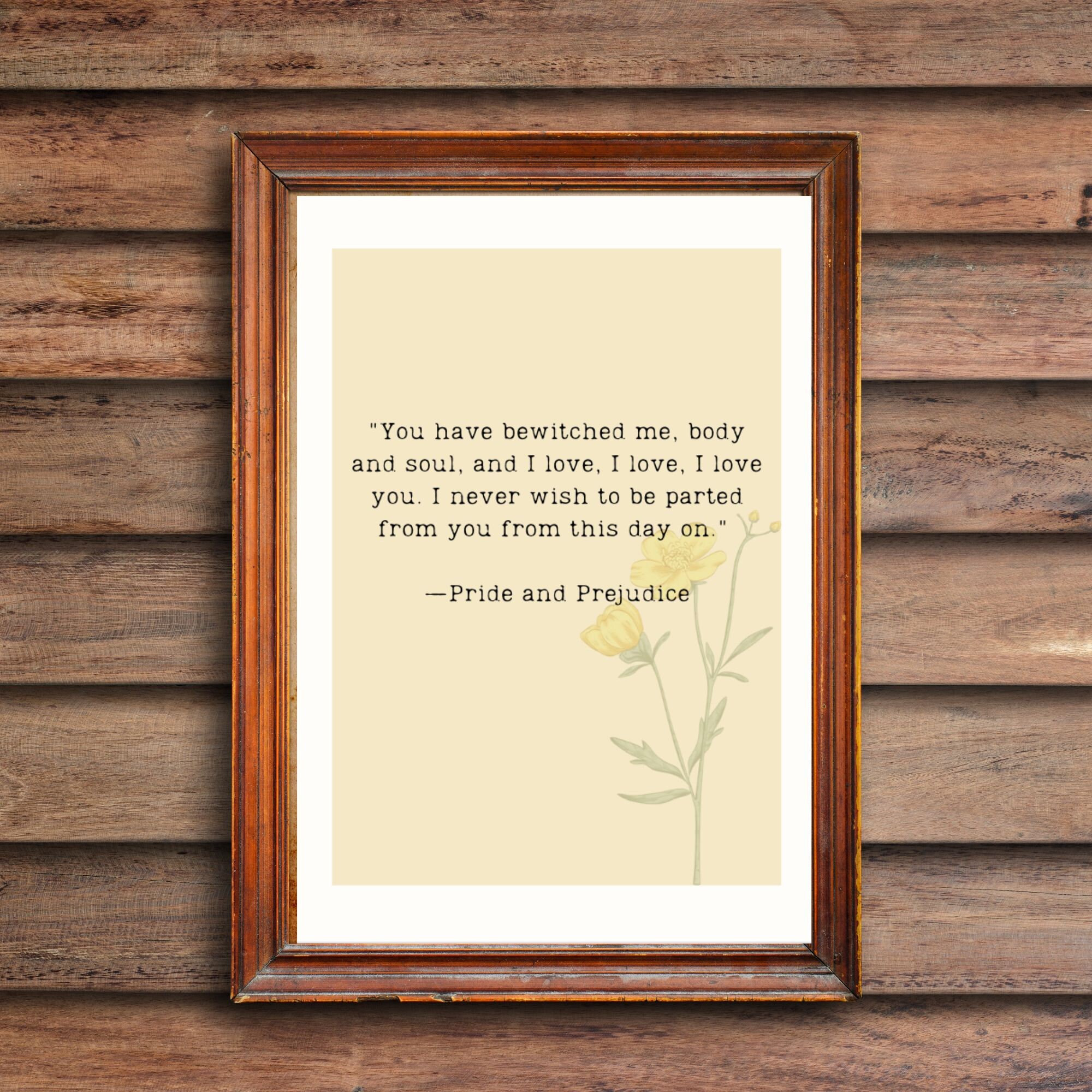 PRIDE AND PREJUDICE Jane Austen Digital Print Wall Art, Vintage, Darcy ...