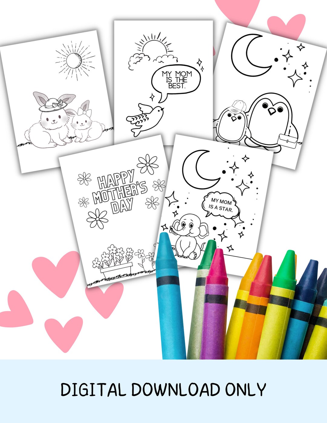 10 Mother's Day Coloring Pages, Printable Mom Coloring Pages for Kids ...
