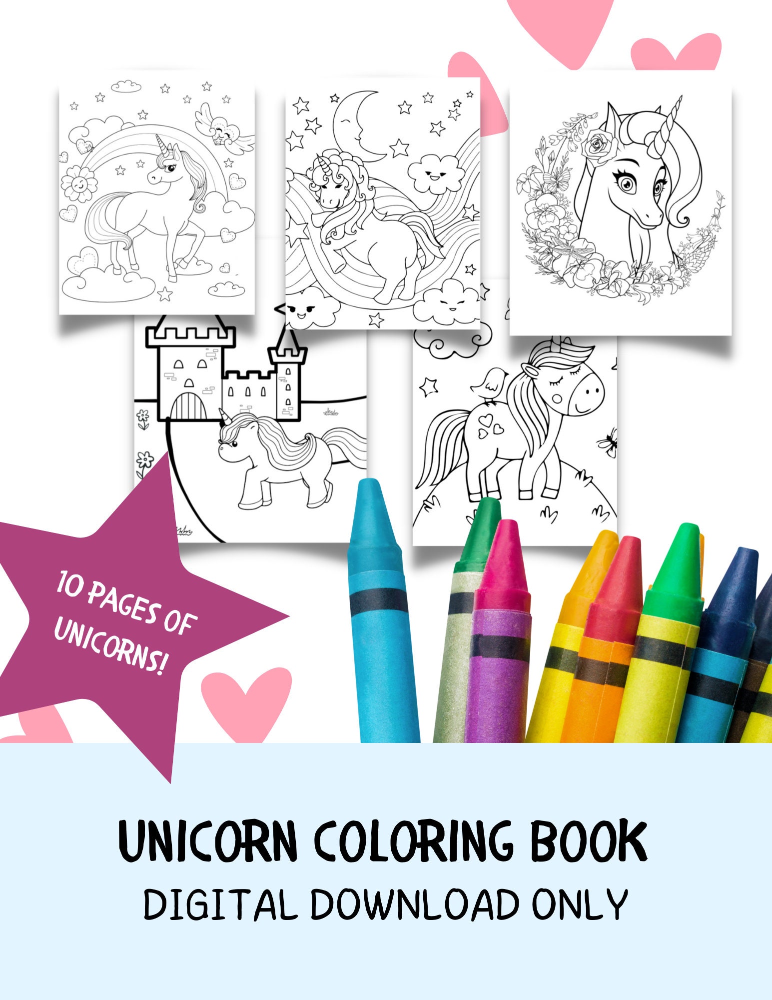 Unicorn Coloring Pages, 10 Unicorn Printables, Unicorn Games, Unicorn ...