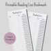 Reading Tracker, Printable Bookmarks - Organize, Rate, and Keep Track ...