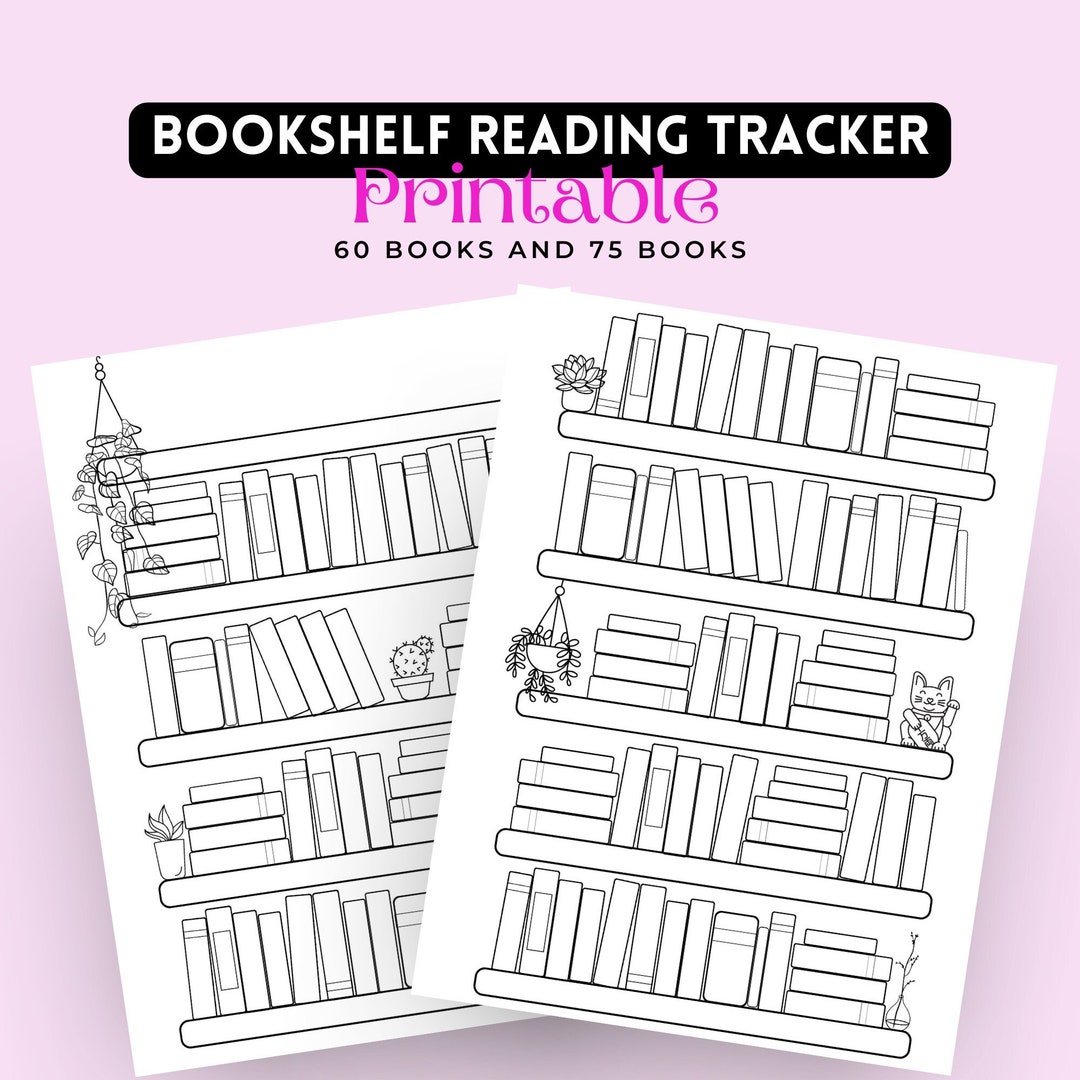 Printable Bookshelf Reading Tracker - Colorable Bookshelf Design - A ...