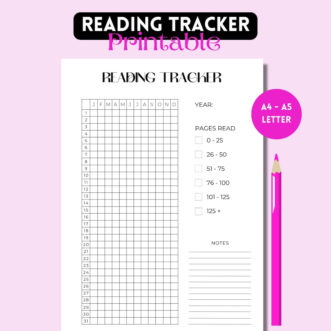 Reading Tracker, Reading Log - Keep Track of the Pages You've Read Each ...