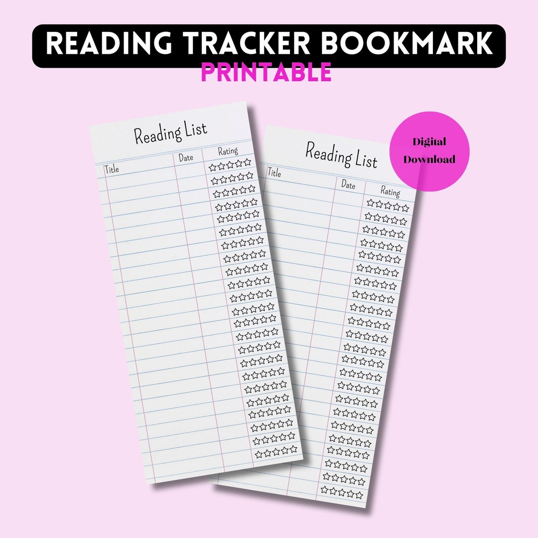 Reading Tracker, Printable Bookmarks - Organize, Rate, and Keep Track ...