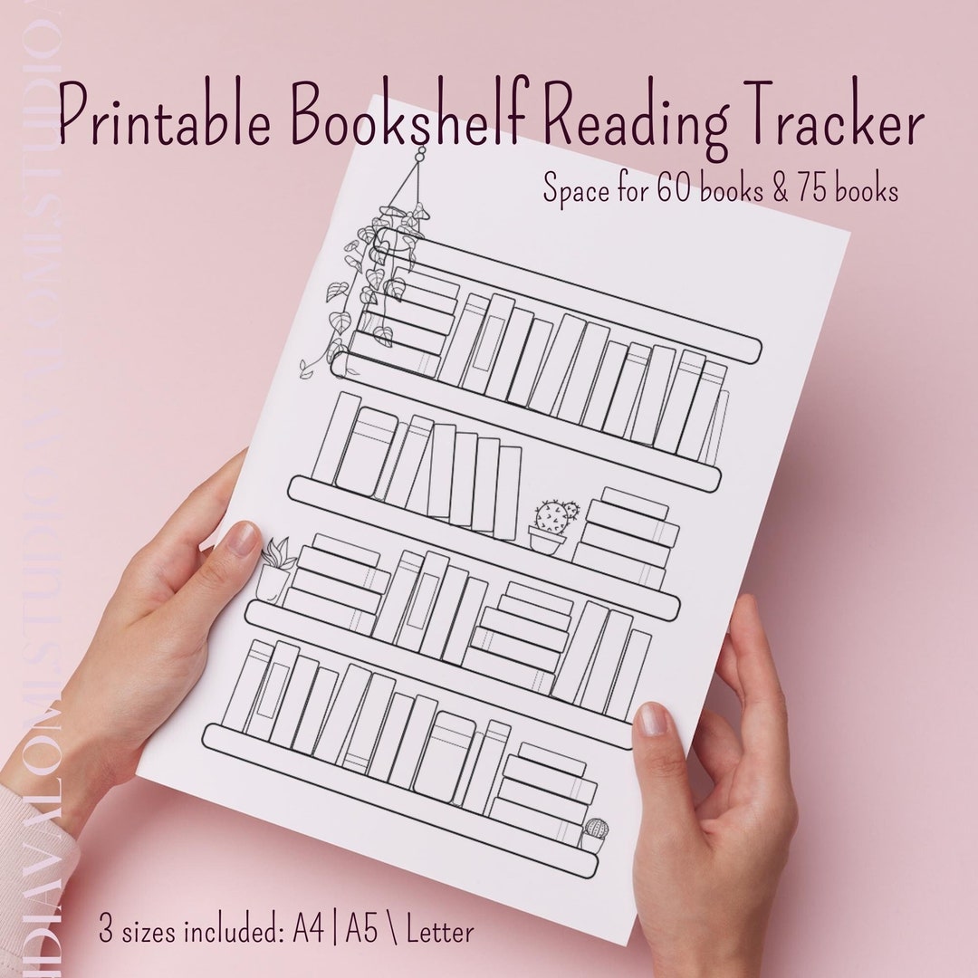 Printable Bookshelf Reading Tracker Coloring Bookshelf - Etsy