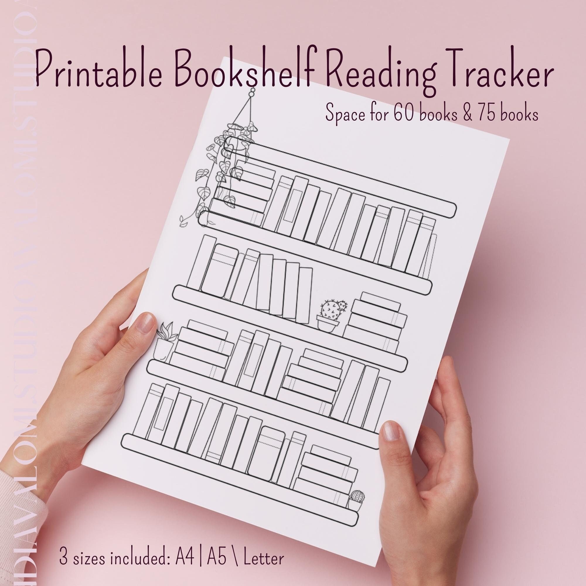 Printable Bookshelf Reading Tracker - Colorable Bookshelf Design - A ...