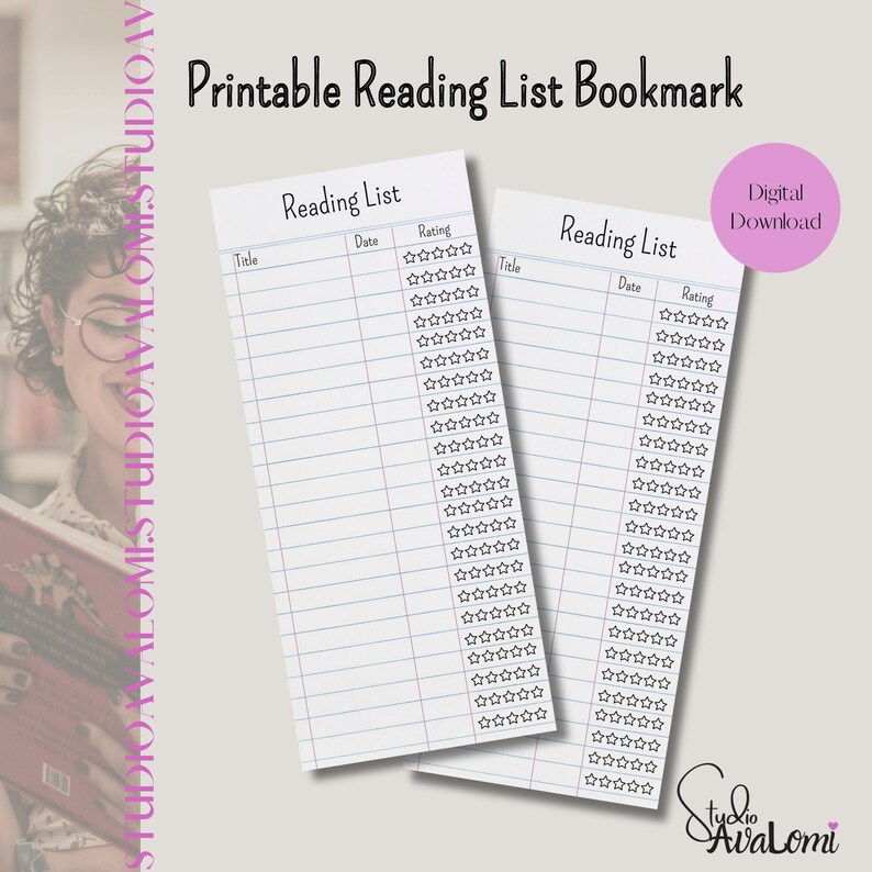 Reading Tracker, Printable Bookmarks - Organize, Rate, and Keep Track ...