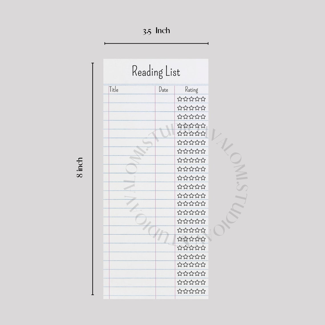 Reading Tracker, Printable Bookmarks - Organize, Rate, and Keep Track ...