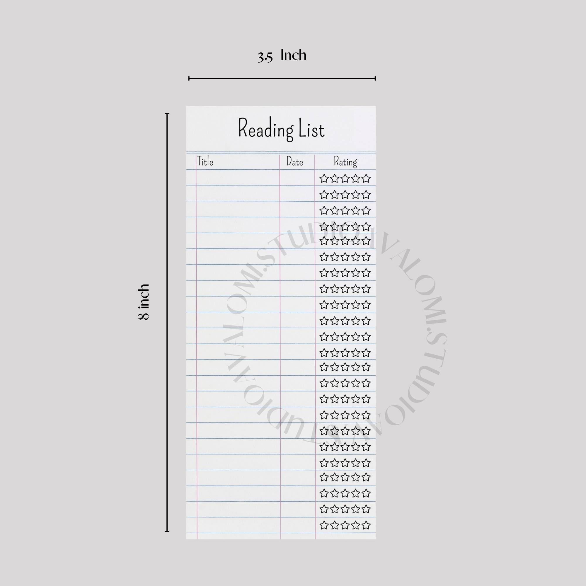 Reading Tracker, Printable Bookmarks - Organize, Rate, and Keep Track ...