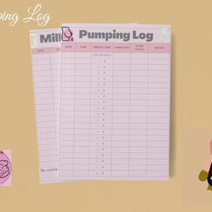 Breastfeeding Log Pink Pumping Log PDF Printable Baby Tracking Log Milk ...
