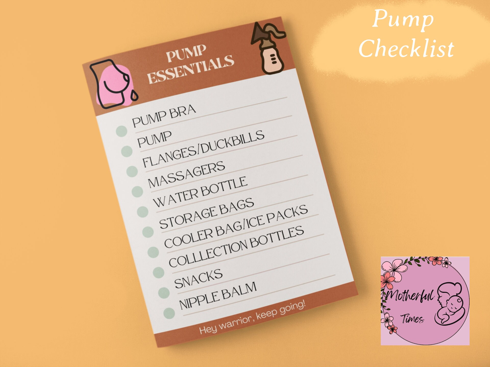 Breast Pumping Checklist | Pump Essentials | Printable | Breastfeeding ...