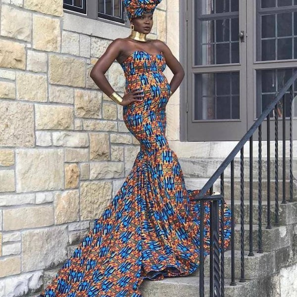 African Maternity Dress - Etsy