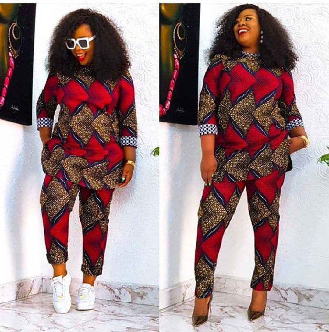 Ankara Print Two Piece Set, African Print Pants, Ankara Pants, Ladies ...