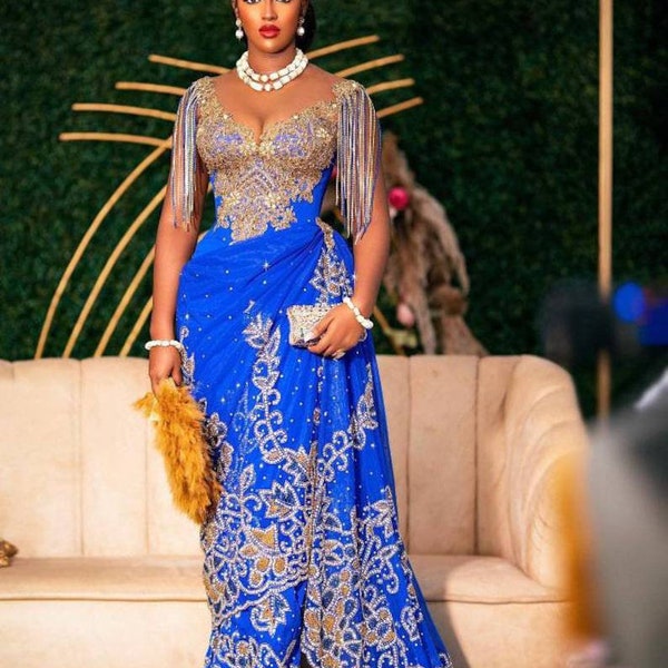 Traditional Royal Blue African Dress - Etsy