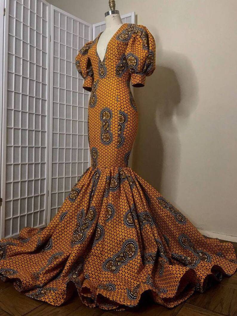 African Print Dress African Mermaid Dress Dress Ankara Etsy