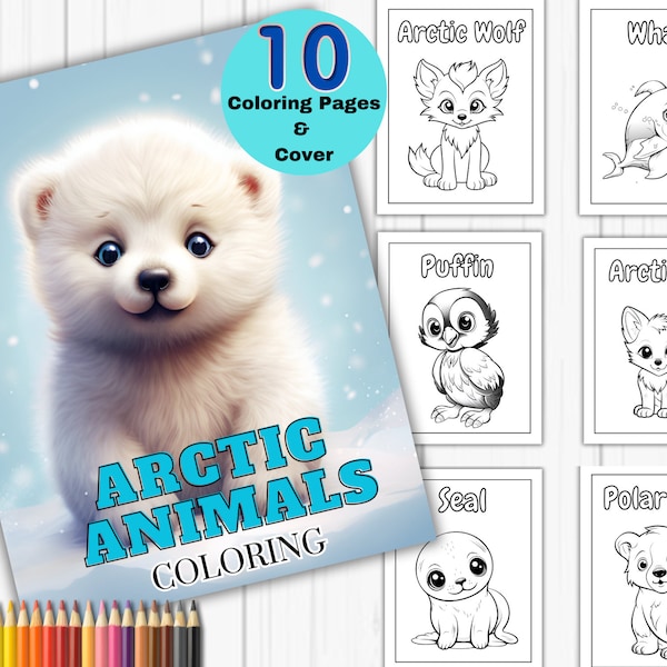 Arctic Animal Coloring Pages - Etsy
