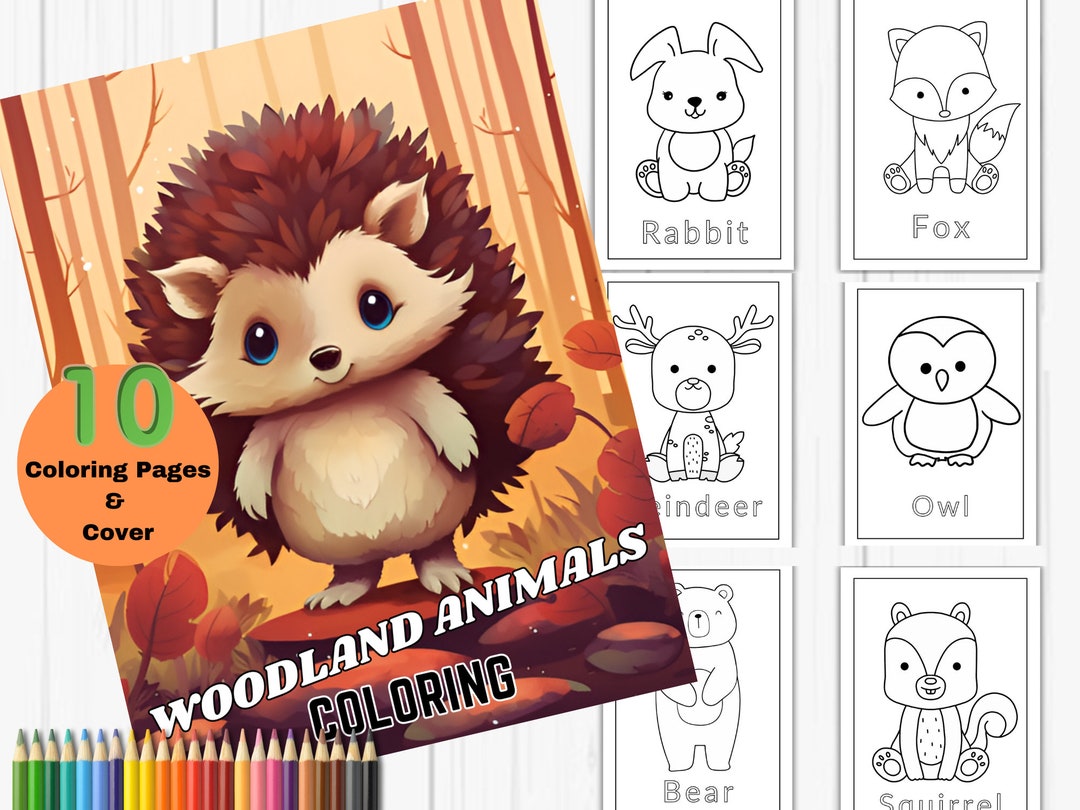 Preschool Woodland Animal Printable, Baby Animals Coloring, Toddler ...