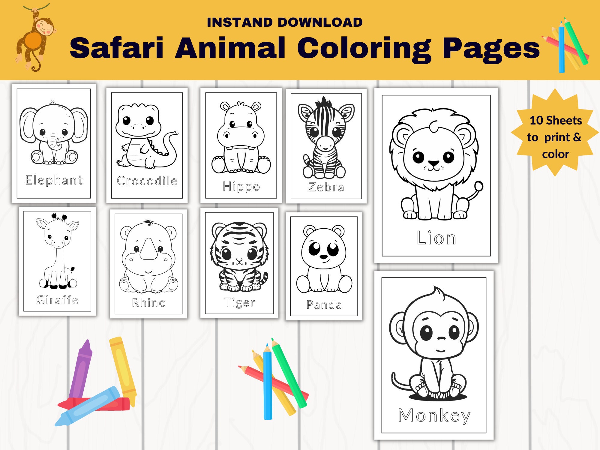 Zoo Preschool Printables, Safari Animal Activities for Children, Jungle ...