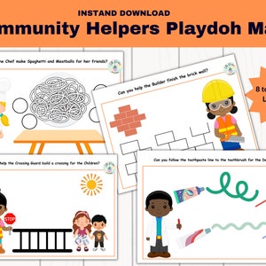 Printable Community Helpers Preschool Activities, Printable Playdough ...