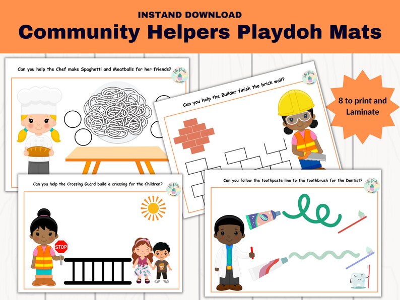 Printable Community Helpers Preschool Activities, Printable Playdough ...