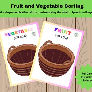 Preschool Curriculum Fruit and Veg Sorting Game, Toddler Activity ...